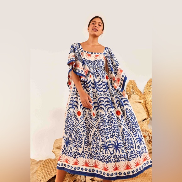 FARM Rio | Dresses | Farm Rio Blue Afternoon Breeze Dress | Poshmark
